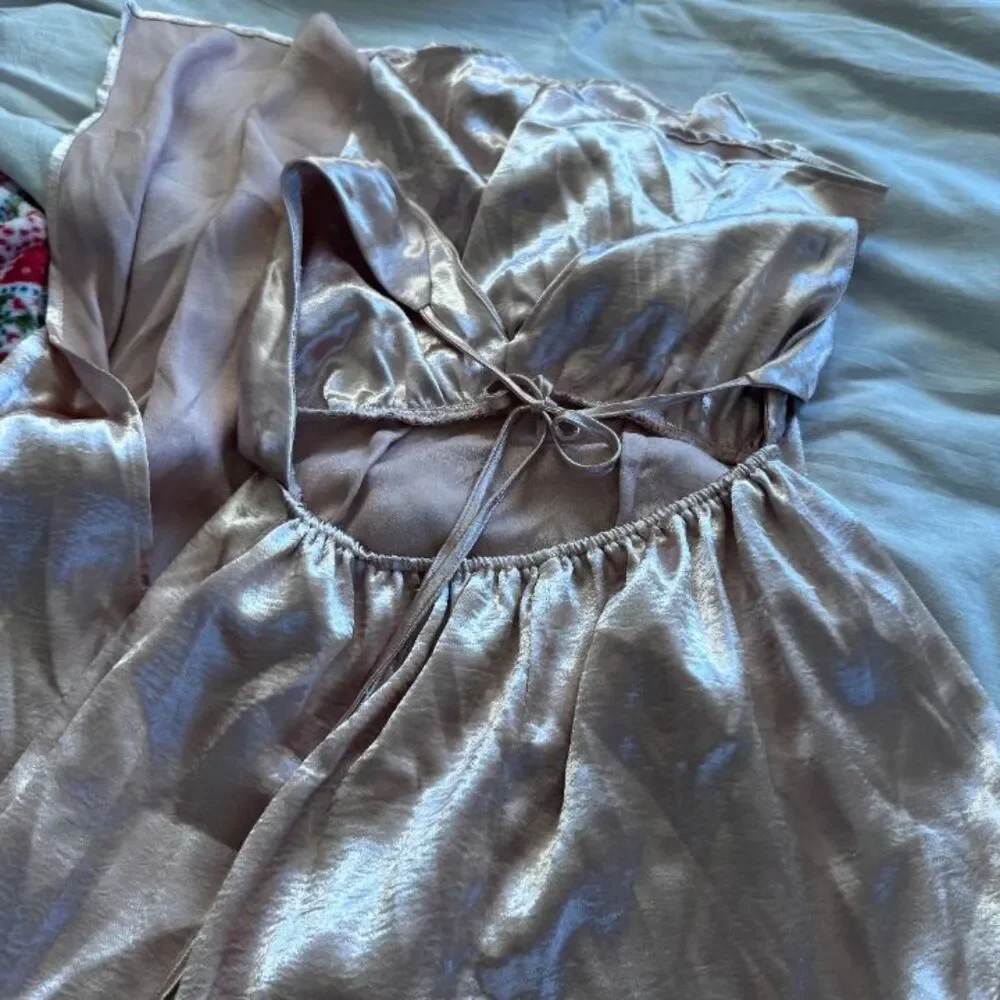 Dresses | Rose Champagne Satin Formal Dress | Poshmark